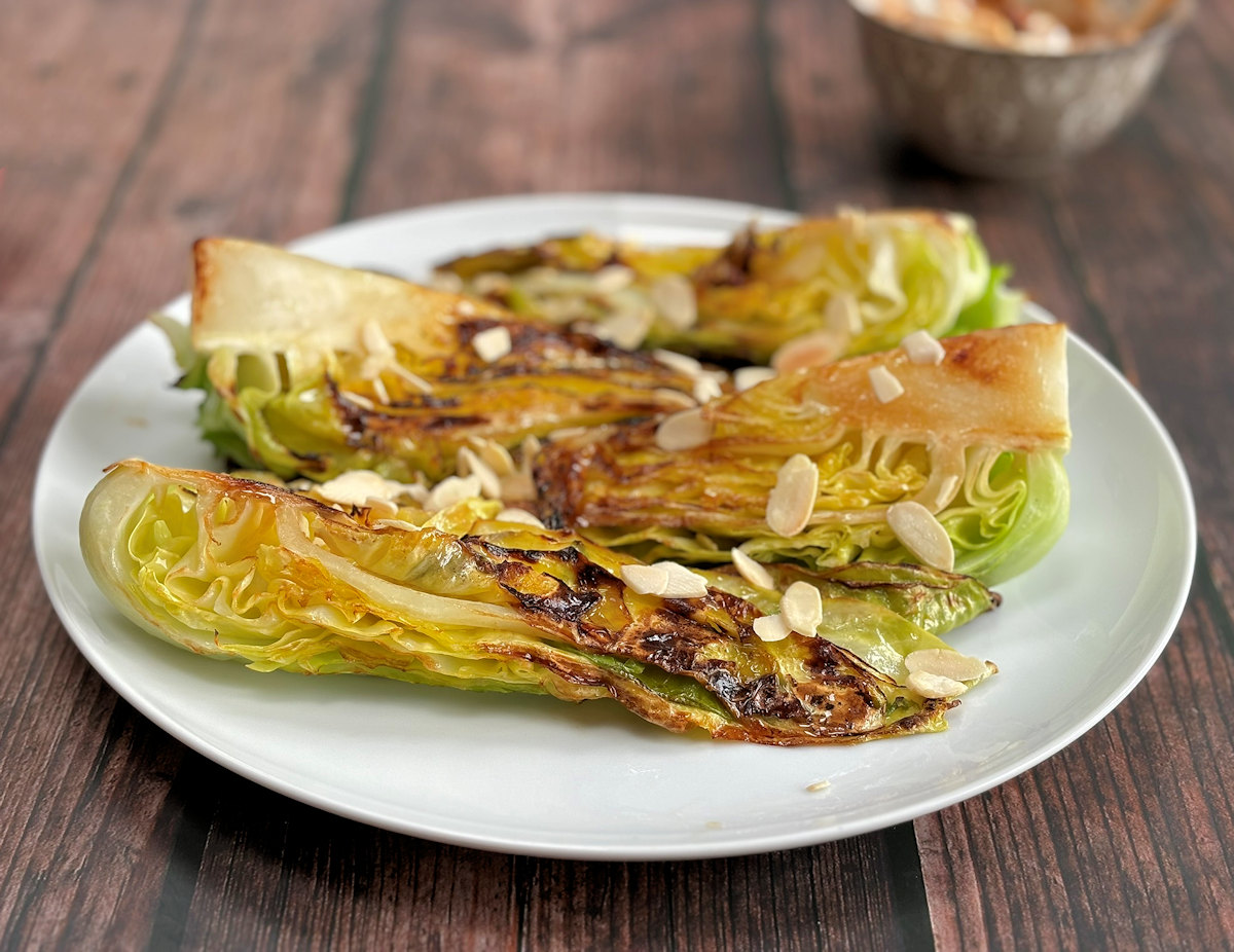 Grilled Hispi Cabbage With Almonds | Recipe | Cuisine Fiend
